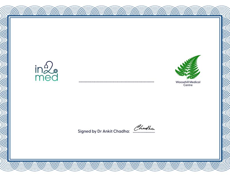 Work Experience Course Completed - In2Med